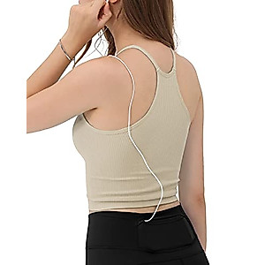 ODODOS Women's Crop 3-Pack Washed Super Soft Lightweight Rib-Knit Camisole Crop Tank Tops, Mushroom Taupe Charcoal, X-Small/Small