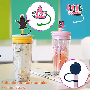 9 PCS Pink Straw Cover Silicone Pink Straw Covers Cap for Tumblers Reusable Straws Cute Straw Tips Cover