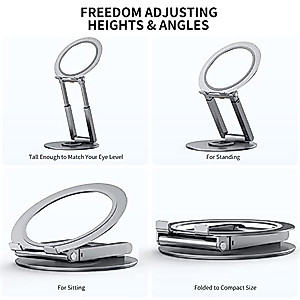 ProtoArc 360 Rotating Laptop Stand, ESZ1 Swivel Laptop Riser Ergonomic Computer Stand for Laptop, Adjustable Height, Fully Foldable for Easy Storage, Fits All MacBook/Laptops up to 17 inches