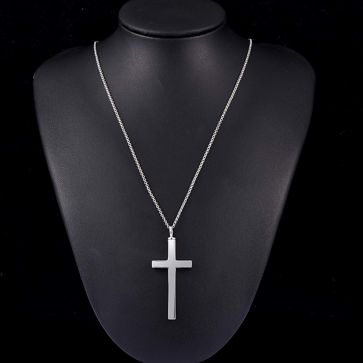 BEILIN 925 Sterling Silver Cremation Jewelry Cross Urn Pendant Memorial Cross Urn Necklace for Ashes