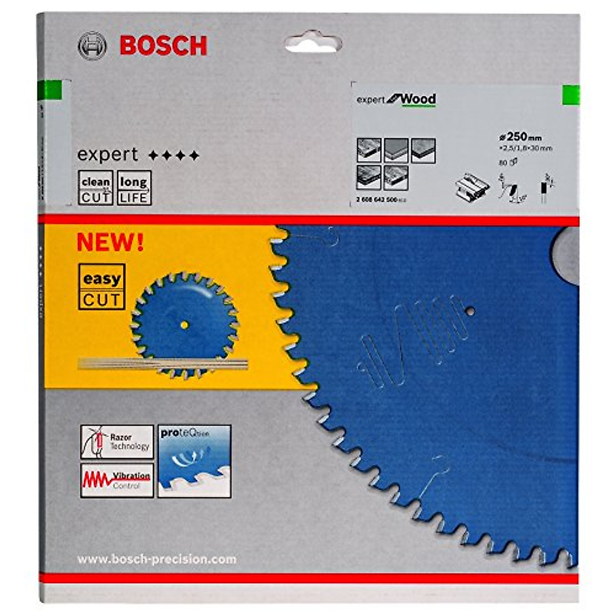 Bosch 2608642500 EXWOT 9.84" x 30mm 80T Circular saw blade Top Precision