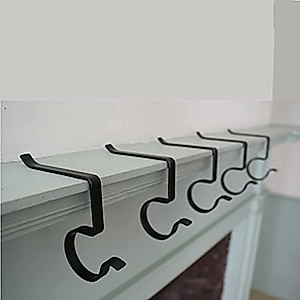 Generic Christmas Stocking Hanger for Mantle- Mantle Hooks for Hanging Stockings-Sturdy Made in USA Made in USA, Black