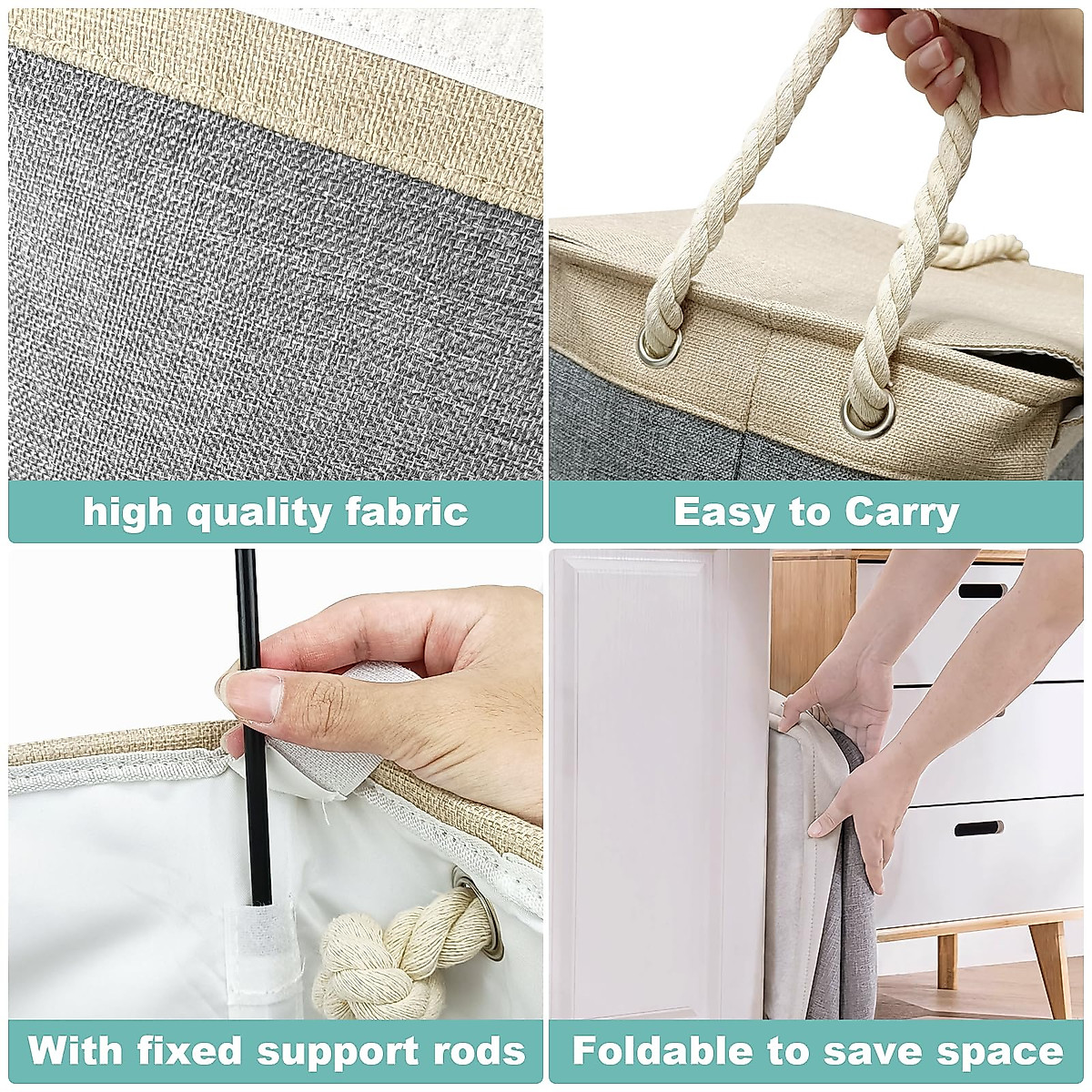 Laundry Hamper with Lid, 76L Foldable Dirty Cloth Basket Laundry Basket Cloth Storage Basket Fabric Storage Bucket Dirty Cloth Basket Storage Basket for Cloth Toy Blanket