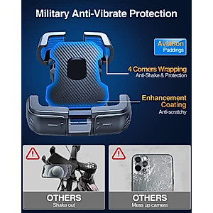 Motorcycle Phone Mount, [150mph Wind Anti-Shake][7.2inch Big Phone Friendly] Bike Phone Holder for Bicycle, [5s Easy Install] Handlebar Phone Mount, Compatible with iPhone, All Cell Phones