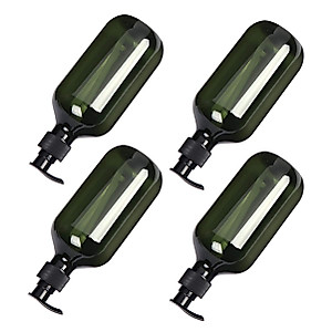 Cabilock Empty Soap Bottles Travel Shampoo Bottles 4Pcs Empty Plastic Cylinder Lotion Bottles Dispenser Refillable Jar for Body Wash Massage Lotion Travel 500ML (Green) Travel Lotion