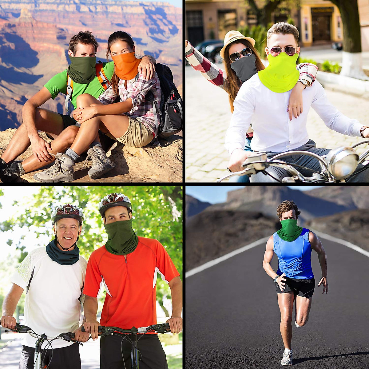 SATINIOR 12 Pcs Ski Mask Summer Face Cover Scarf Men Balaclava Neck Gaiter Cycling Running Headwear Windproof Hood