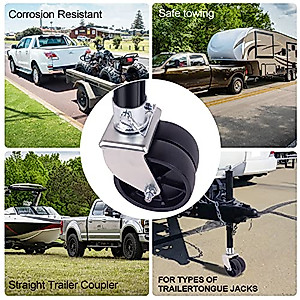 YEOPGYEON Trailer Jack Wheel with Pin - 6" Dual Wheel Jack Caster Wheel Capacity 2000lbs fits Any Jack Better Soft Ground Roll Trailer Parts