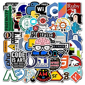 Tuqiso Programming Stickers for Developers, Coders, Programmers, Hackers, Geeks, and Engineers,Developper Stickers for Laptop (50 pcs)
