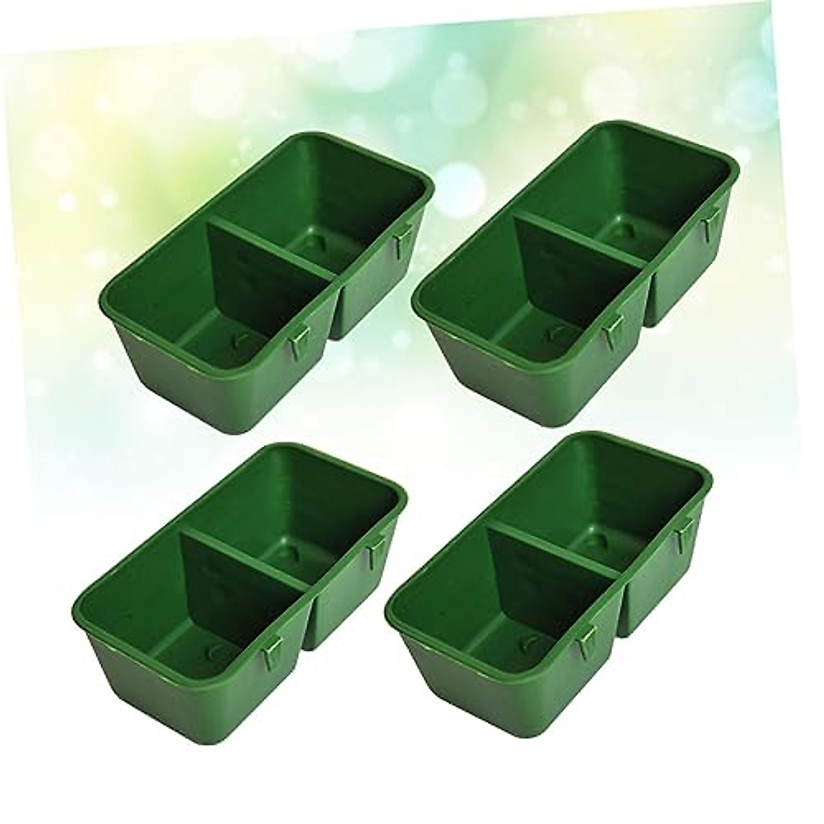 15pcs Birds Feeder Feeding Bowl Birds Manger Feeder Trough Birds Bird Waterer Birds Pet Bird Feeder Bird Supplies Birds Feeding Bowl Birds Feeding Dish Birds Feeding Groove Green BESPORTBLE