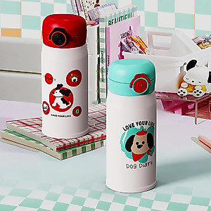 IRNATO Family Size Thermos Mug 316 Stainless Steel With Handle, Leak-proof, Can Be Freely Matched With Family Combinations, Cute Pet Logo, Easy To Carry, Full Of Flowers And Cute Pets12OZ,20OZ,40OZ