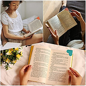 Leather Heart Bookmark,Bookmarks for Women,Portable Book Marks Women Gift,Book Accessories for Reading Lover,Cute Handmade Book Reading Gift for Book Lovers 6pcs