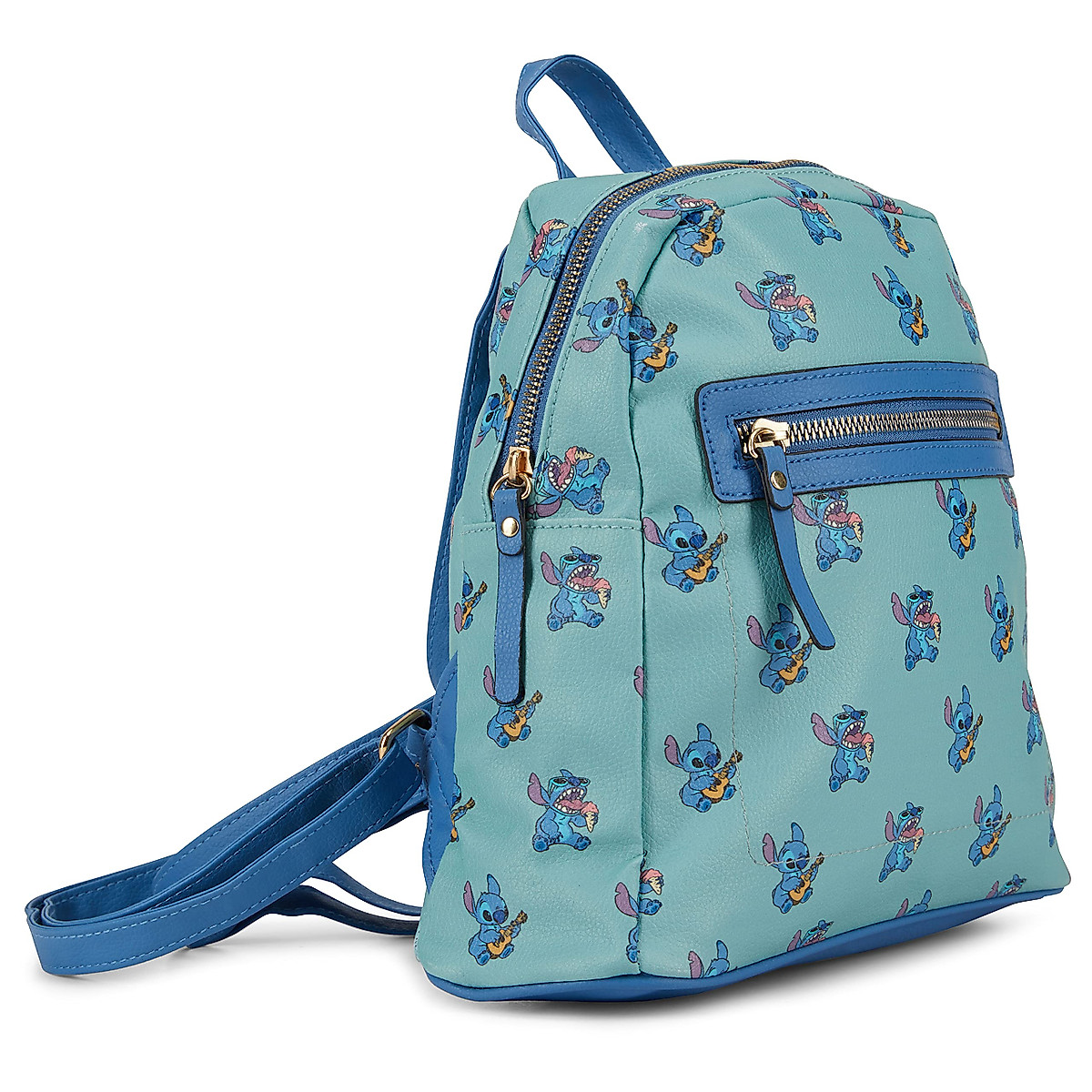 Disney Lilo and Stitch Backpack - Girls, Boys, Teens, Adults - Officially Licensed Stitch 10 Inch Allover Faux Leather Mini Backpack