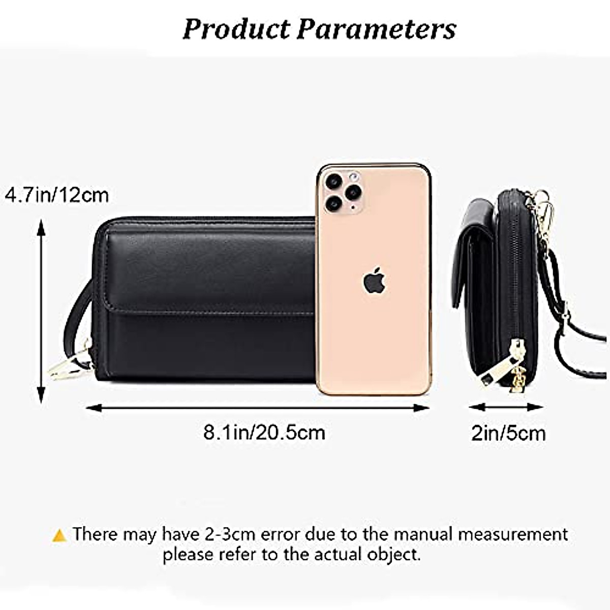 Formva Women Touch Screen Crossbody Bags Cell Phone Wristlets Purse, RFID Blocking Clutch Wallets Card Holder with 2 Shoulder Strap, C-burgundy