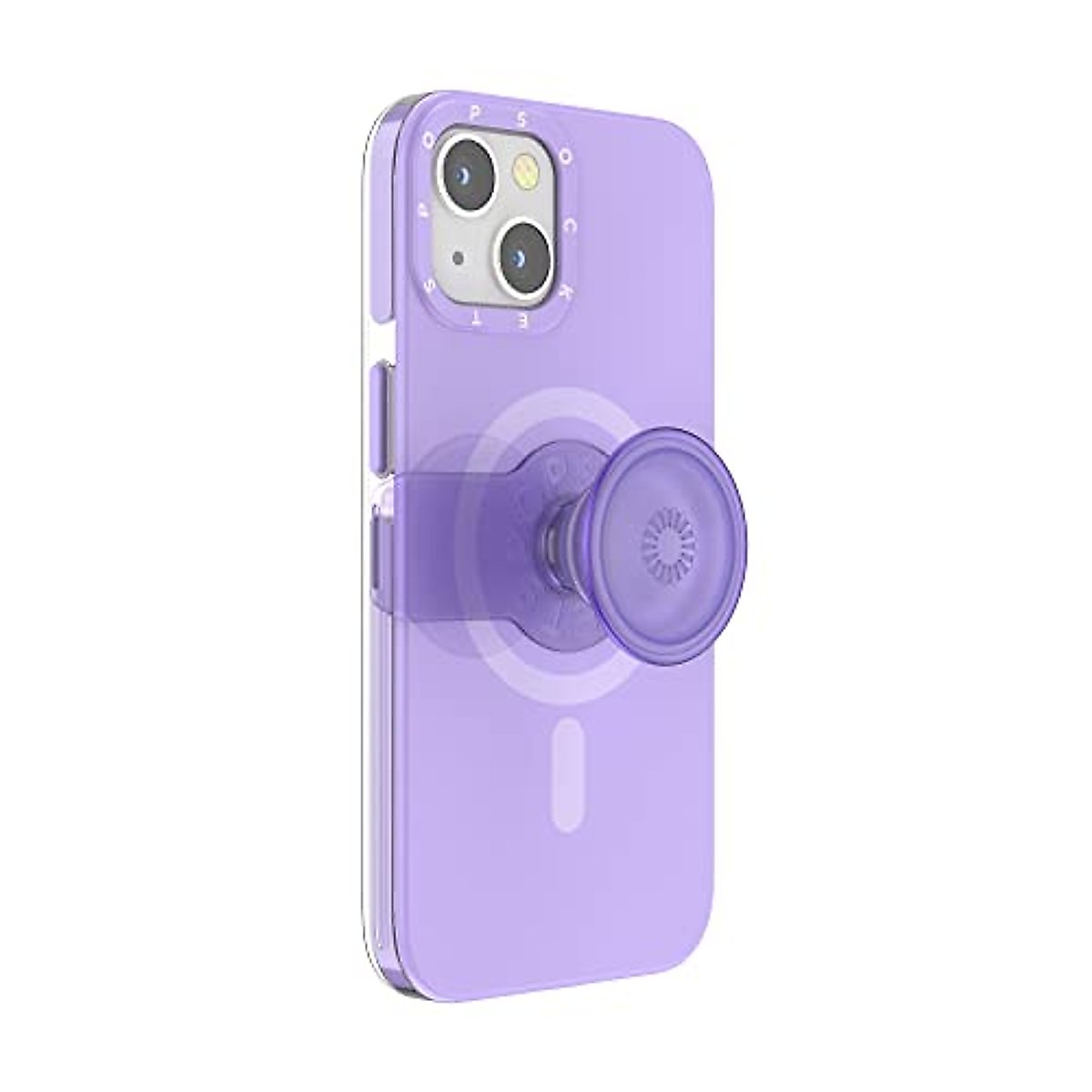 PopSockets: iPhone 13 Case with Phone Grip and Slide Compatible with MagSafe, Phone Case for iPhone 13, Wireless Charging Compatible- Violet