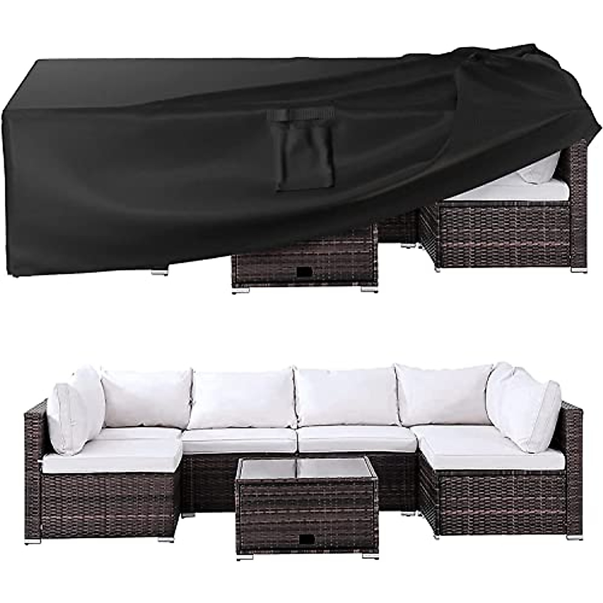 Ruimoy Patio Furniture Covers, Outdoor Furniture Cover Waterproof, General Purpose, Outside Table and Chair Covers, Heavy Duty 600D (62 Inch L x 42 Inch W x 28 Inch H)