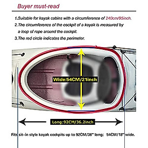 KUNPENG Kayak Skirt, Adjustable Nylon Kayak Spray Skirts Kayak Skirt Cover Kayak Skirt,Universal Waterproof Cover Canoe Spray Skirt Water Sports Accessories