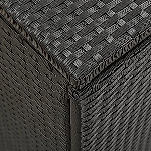 BIGBARLEY Outdoor Storage Box for Food Deliveries, Patio Tools,Outdoor Cushions & Pillows, Garden Supplies, Pet Stuff and Pool Accessories, Poly Rattan 78.7"x19.6"x23.6" Black