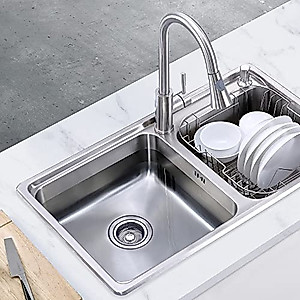 Oecoel Kitchen Sink Strainer Drain for Stopper Combo Basket Replacement Stainless Steel Sink Drain with Handle 3-1/2 Inch Sink Stopper Suitable for Bathroom Kitchen Drain Strainer(2 pcs)