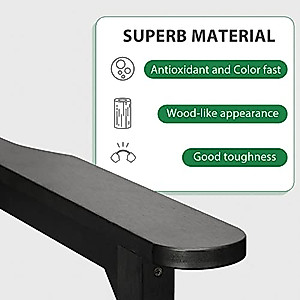 Cecarol Patio Oversized Rocking Chair Outdoor, Weather Resistant, Low Maintenance, High Back Front Porch Rocker Chairs 385lbs Support Poly Lumber Rocker, Wood-Like Plastic Chair, Black-PRC01