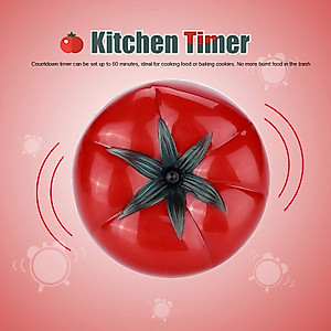 Kitchen Timer,Tomato Shaped Mechanical 60 Minutes Countdown Timer Kitchen Cooking & Baking Helper Kitchen Utensils(S)