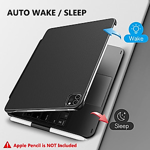 FINTIE Touchpad Keyboard Case for iPad Pro 11-inch (4th / 3rd Generation) 2022/2021 - Magnetically Detachable Bluetooth Backlit Trackpad Keyboard Cover, Also Fit iPad Air 5th/4th Gen 10.9, Black