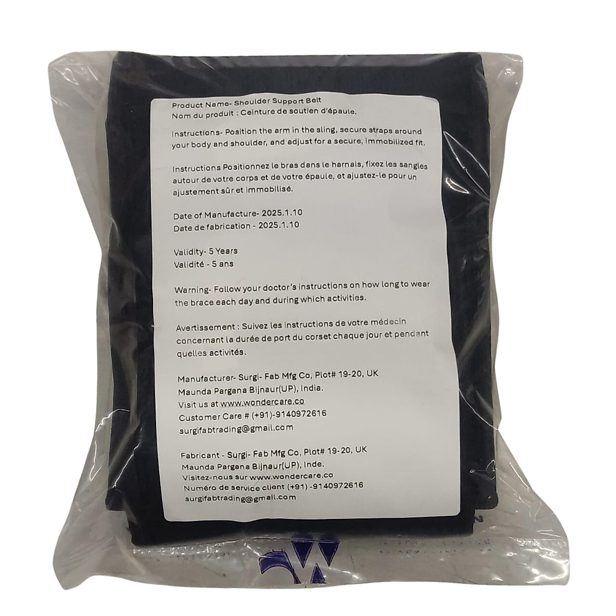 Wonder Care WC -Shoulder Immobilizer Arm Sling Elastic Brace for Clavicle Collar Bone Dislocation Subluxation Shoulder stabilizer Compression Brace After Rotator Cuff Surgery(30"-41")