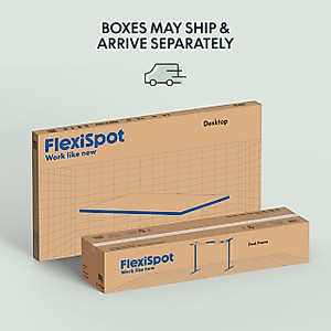 FLEXISPOT EC1 Stand Up Desk 55 x 28 Inches Workstation Home Office Computer Standing Table Height Adjustable Desk (Black Frame + 55" Black Top 2 Packages)