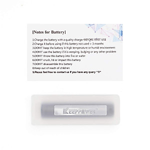 Keeppower 16650 2100mAh 3.7V Rechargeable li-ion Protected Battery 7.77Wh (Replacement for 2 x CR123) P1665C