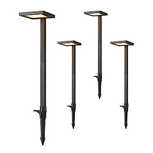 EDISHINE Low Voltage Landscape Lights, 5.6W 151LM 3000K Waterproof LED Pathway Lights, 50,000 Hrs Outdoor Landscape Lighting for Yard, Garden, Walkway, Die-cast Aluminum Housing, ETL Listed 4 Pack