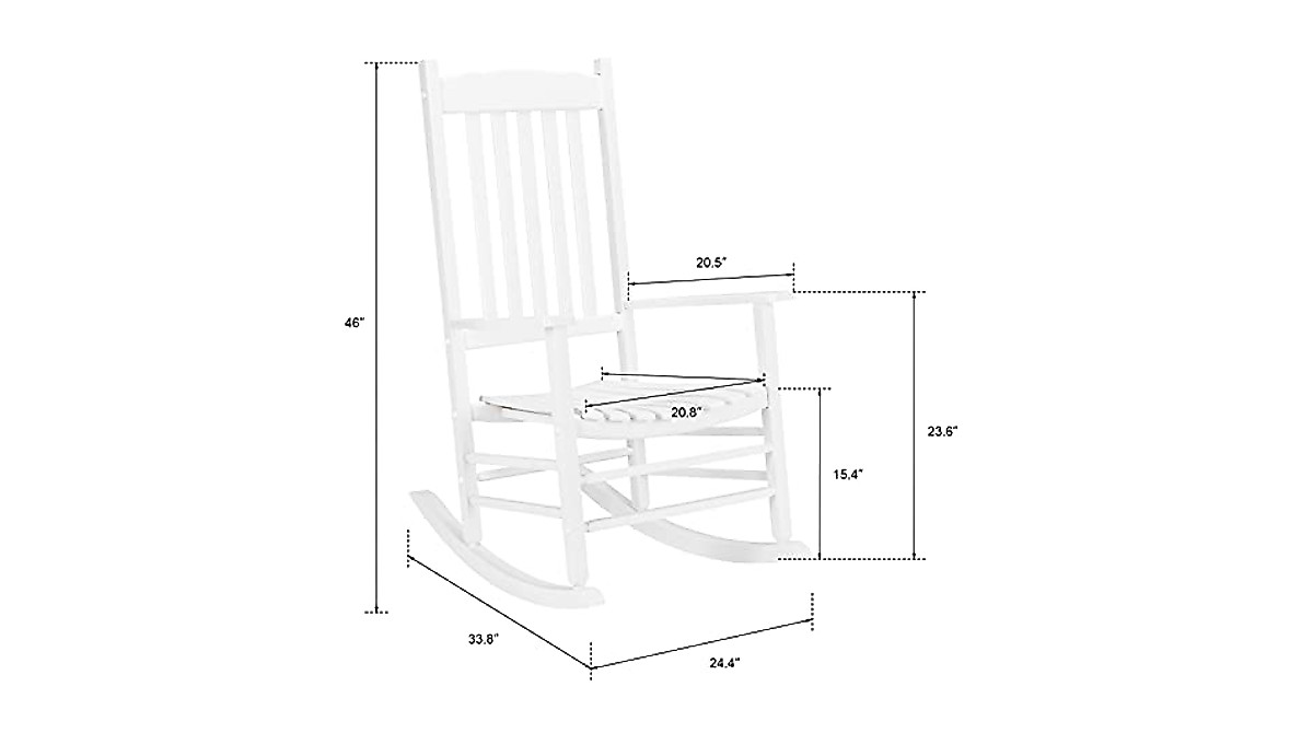 Outvita Outdoor Rocking Chair, Solid Wood High Back Rocker, All Weather ...