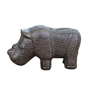 canjoyn Cast Iron Paperweight Garden Home Office Desk Decor Collection Animal Figurine (Rhinoceros)