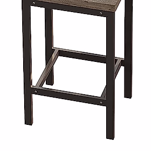 INCLAKE Long Dining Table Set for 3 People, 4 Piece Dining Table Set with 3 Bar Stools, Modern Kitchen Table and Chairs Set with Footrest for Living Room Restaurant Pub, Brown Gray