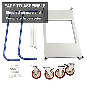 Panel Cart Dolly, 20" W x 35" H Panel Truck Cart with Steel Frame, Heavy Duty Platform Truck Cart with 1500 lbs Capacity and 5 inch Casters for Factory Warehouses, Garage, Workshop (35 x 20 in)