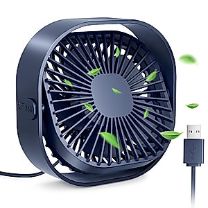 Mini Desk USB Fan Small: Mini USB Desk Fan Portable Small fan 3 Speeds Desktop Fans 4 Inch Quiet Cooling 360° Rotate Mini Table Fan - Office Bedroom Home