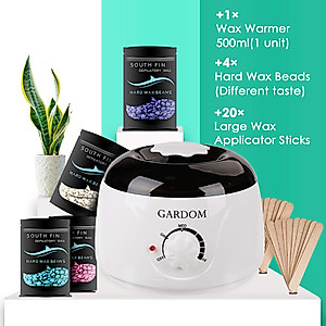 Waxing kit,Gardom Wax Warmer Hair Removal Home Waxing with 4 Bag Hard Wax Beans for Full Body, Legs, Face, Eyebrows, Bikini