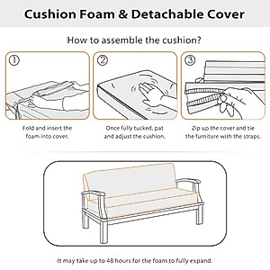 Sundale Outdoor Waterproof Olefin Bench Cushion, 59 x 18 x 4 Inch Outdoor/Indoor Durable Thicken Pad with Adjustable Straps, Patio Garden Sofa Settee Couch Loveseat Cushion (Red)