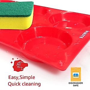 Walfos Silicone Whoopie Pie Baking Pans, 3 Pcs Non-Stick Muffin Top Pan. Food Grade and BPA Free Silicone, Great for Muffin, Eggs, Tarts and More, Dishwasher Safe