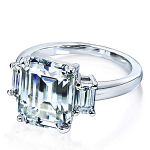 Kobelli 5 1/2 Carat TW 3-Stone Forever One Charles and Colvard Moissanite Engagement Ring - 11