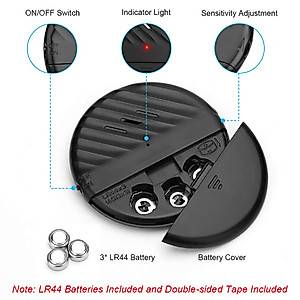 WSDCAM Window Alarm Glass Break Sensor Alarm 125dB Ultra-Slim Glass Break Detector Anti-Theft Vibration Sensor Alarm for Home Door and Window Security - 4 Pack - Black
