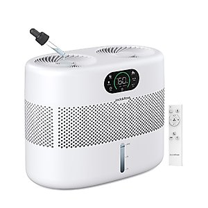 Reuseable Wick Evaporative Humidifier for Bedroom Quiet Healthy Baby Humidifier, No White Dust, Evaporative Humidifier Large Room 800ml/h 3 Speeds, 2 Gal, Timing, Auto Shut off