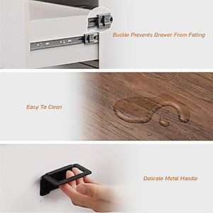 WAMPAT Tall Night Stand Set of 2 Side Table for Bed Room 3 Drawers Dresser for Living Room Office,Set of 2,Antique White