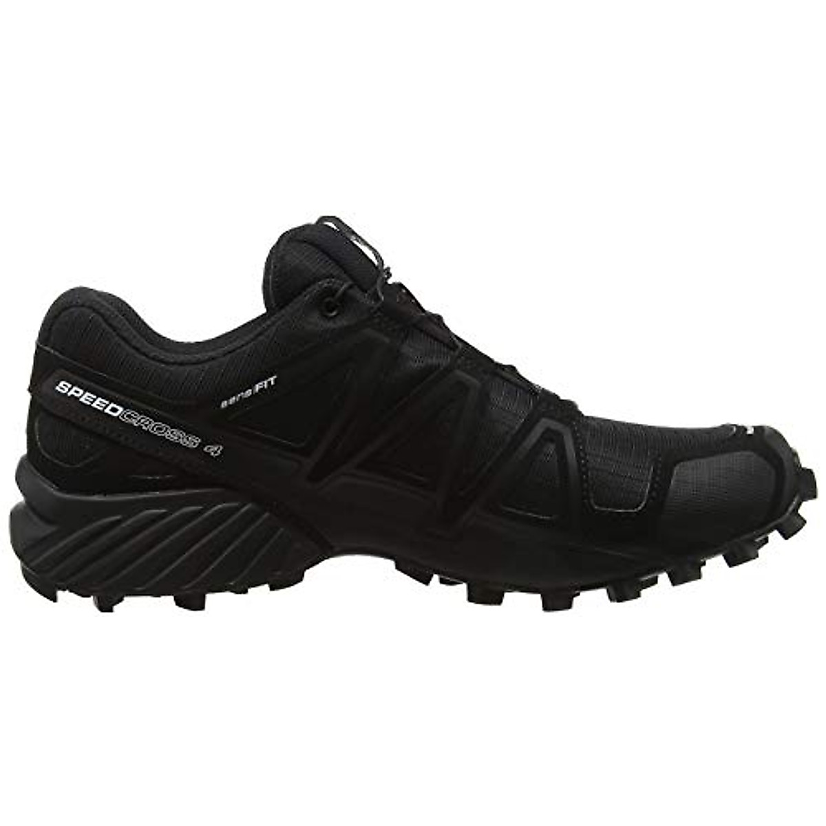 Salomon Men's Speedcross 4 Trail Running, Black/Black/Black Metallic, 12