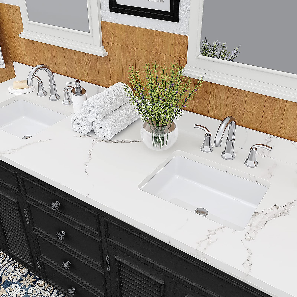 VEELIKE 15.7''x118'' White Marble Contact Paper for Countertops Waterproof Self Adhesive Matte Marble Wallpaper Peel and Stick Countertops for Kitchen Counter Top Covers for Bathroom Table Cabinets