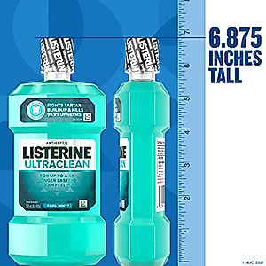 Listerine Ultraclean Oral Care Antiseptic Mouthwash with Everfresh Technology to Help Fight Bad Breath, Gingivitis, Plaque and Tartar, Cool Mint, 8.5 fl. oz (250 mL)