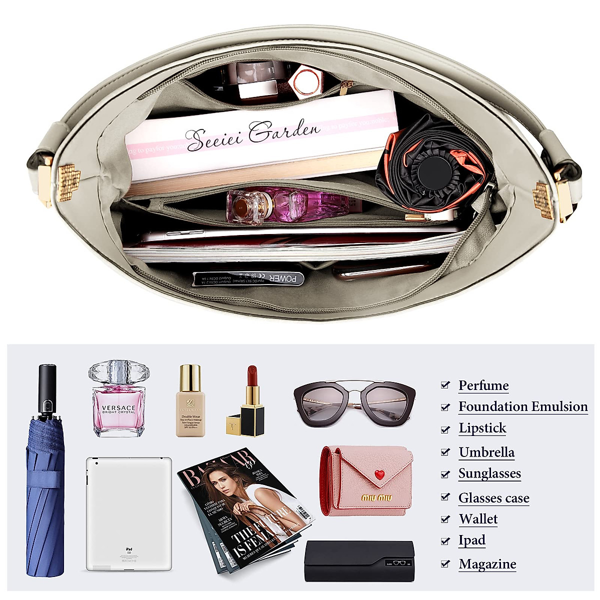 Hobo Handbags For Women Leather Purses and Handbags Large Crossbody Bags with Adjustable Shoulder Strap