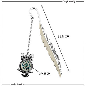 Gzrlyf Owl Bookmark Glow in The Dark Bookmark Luminous Book Markers Metal Book Lover Gifts (Luminous Bookmark)