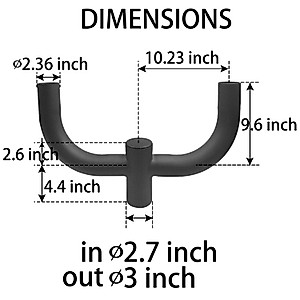 1000LED 180 Degree Double Bullhorn Mounting Bracket, 2-3/8 Inch Slip Fitter, Steel, For LED Shoebox Lights, Street Lights, Parking Lot Lights