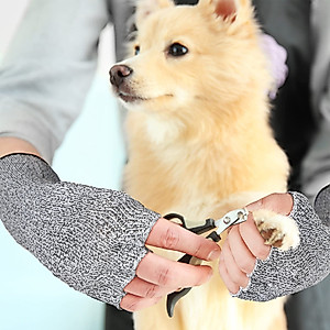 JenPen 3 Pairs Forearm Protective Sleeves with Fingers Cut Resistant Sleeve Arm Level 5 Protection thin skin Arm Protectors (Black, Gray, Blue)