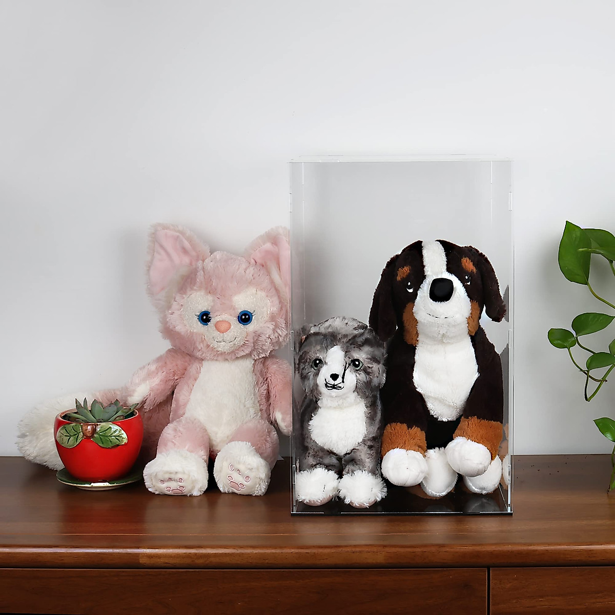 Evron Display Case for Collectibles Assemble Clear Acrylic Box Alternative Glass Case for Display Action Figures Home Storage & Organizing Toys (9.8x9.8x15.7inch;25x25x40cm)