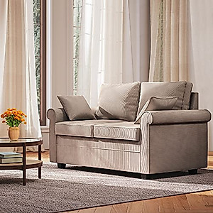 Koorlian Pull Out Couch Bed Sleeper Sofa Sofabed, 2. Brown